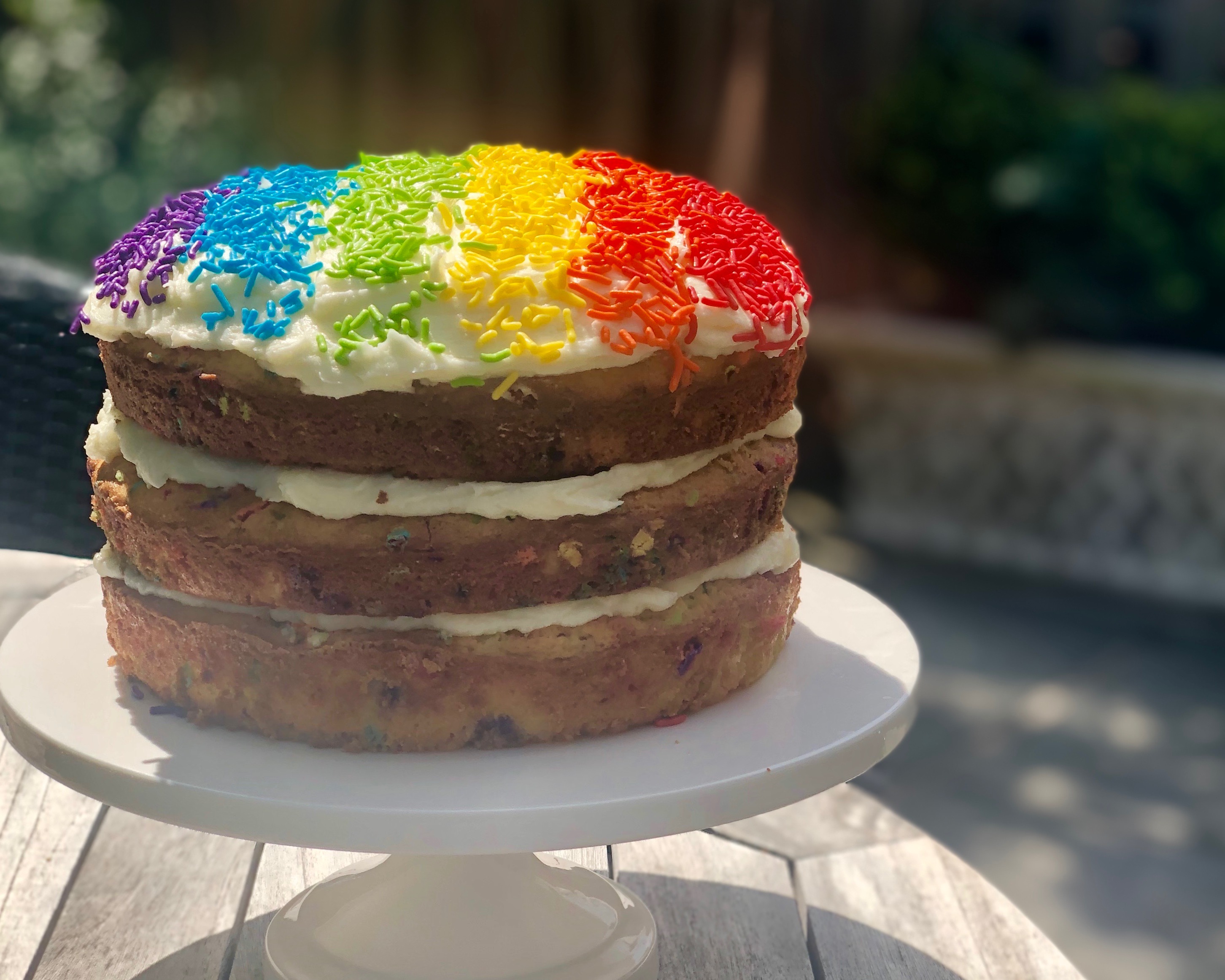 Rainbow Cake With Sprinkles